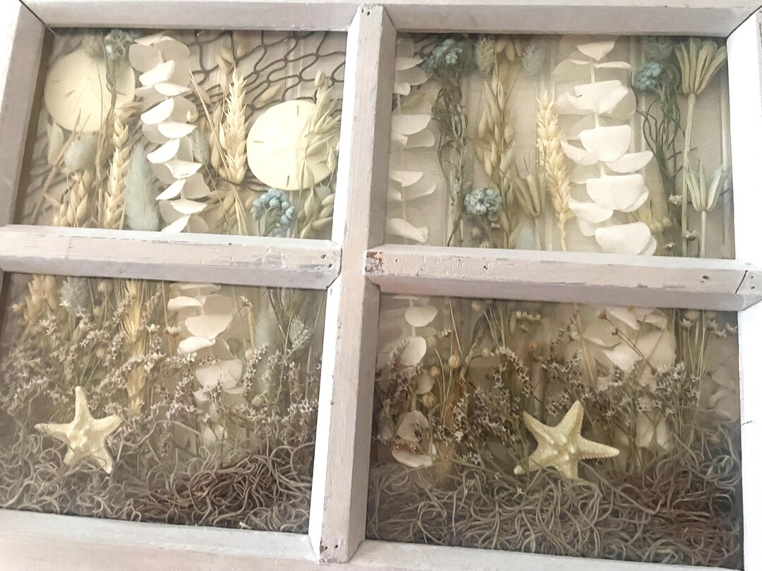 Botanical Beach Themed Window Pane - Etsy