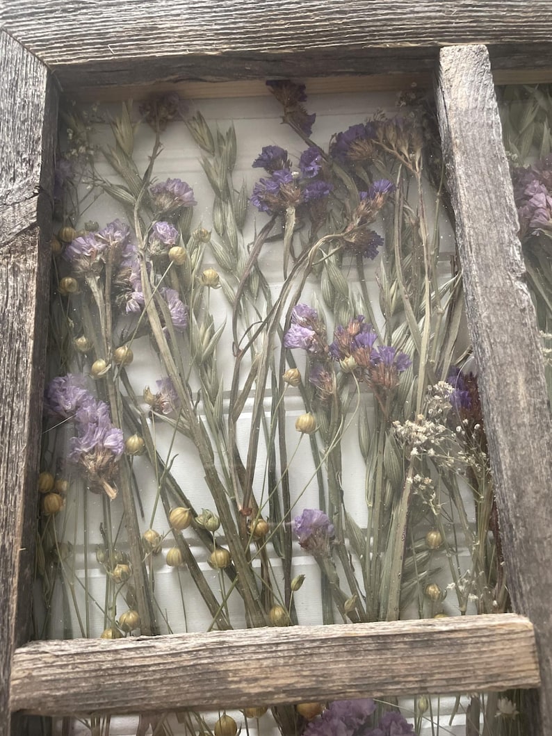 Rustic Botanical Barn Wood Window Pane Wall Decor - Etsy