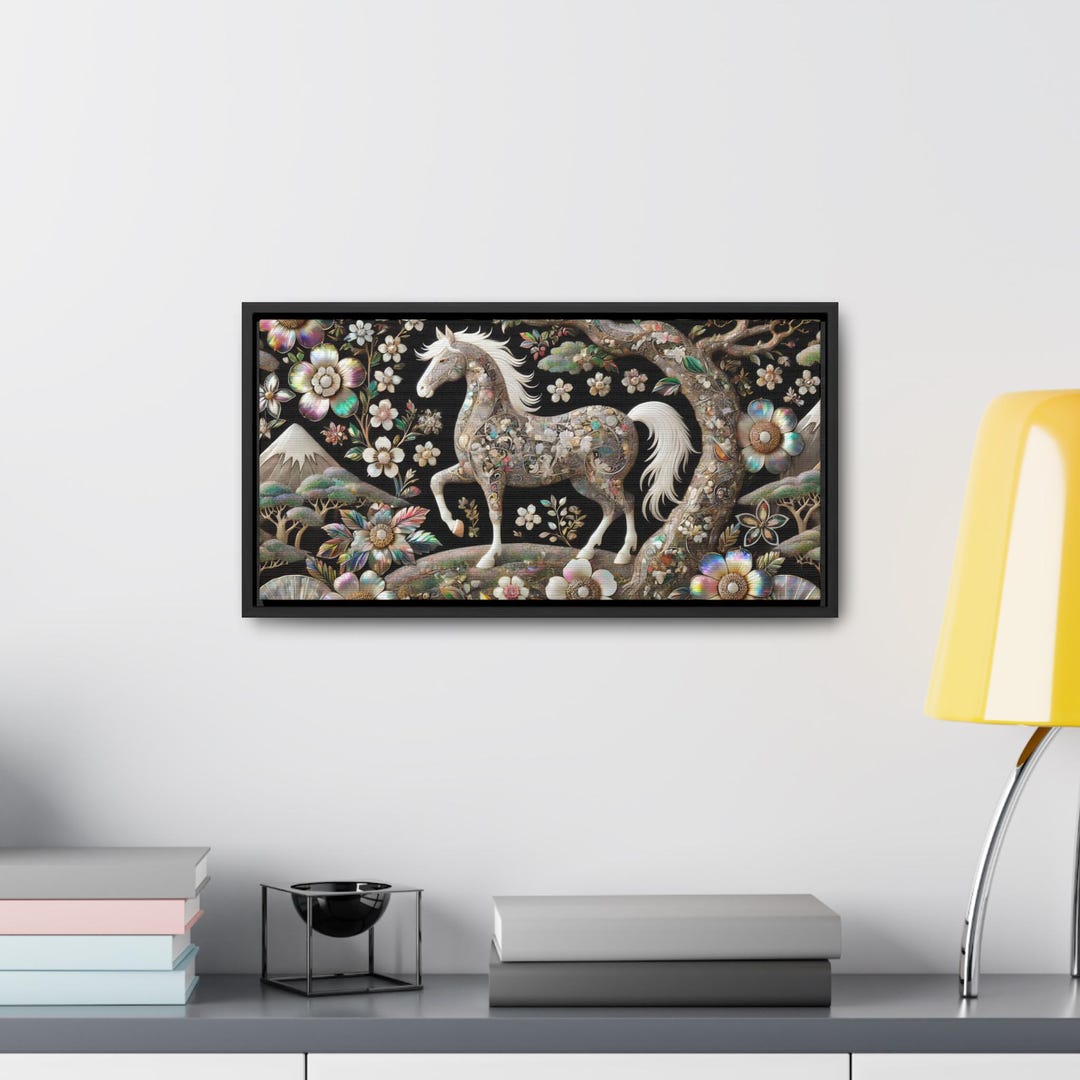 Year of the Horse Canvas Art: Korean Traditional Najeonchilgi Design ...