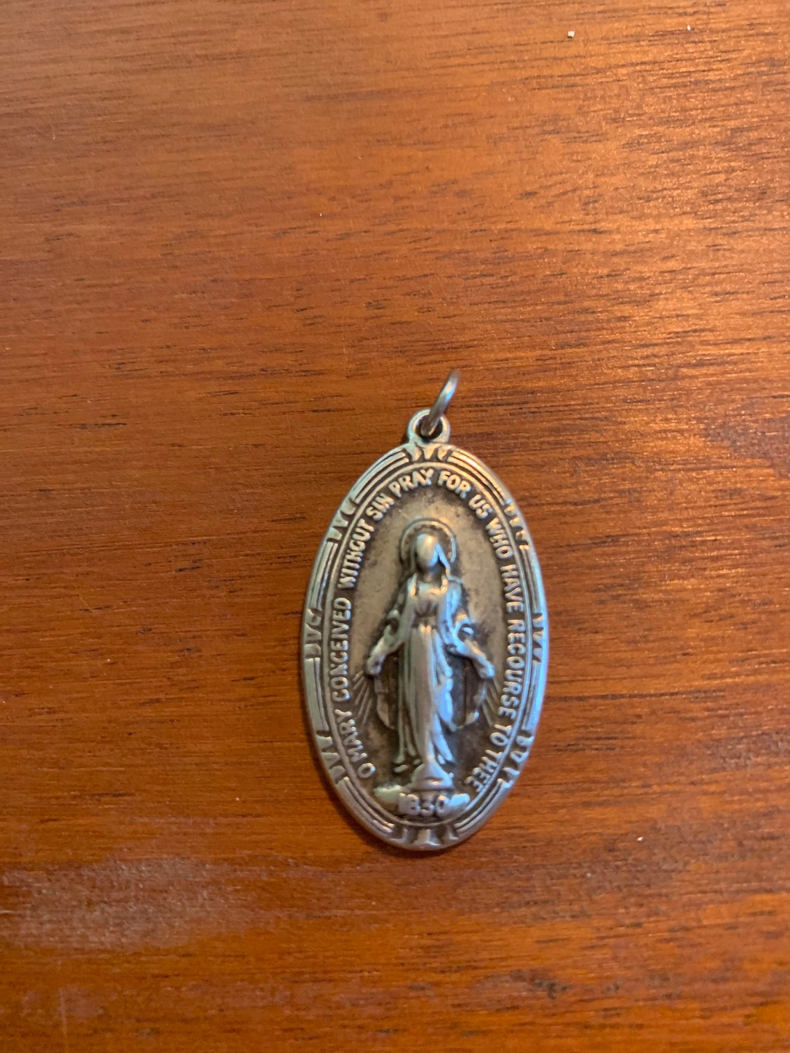 Miraculous Medal Mother Mary Sterling Silver Oval 1830 - Etsy