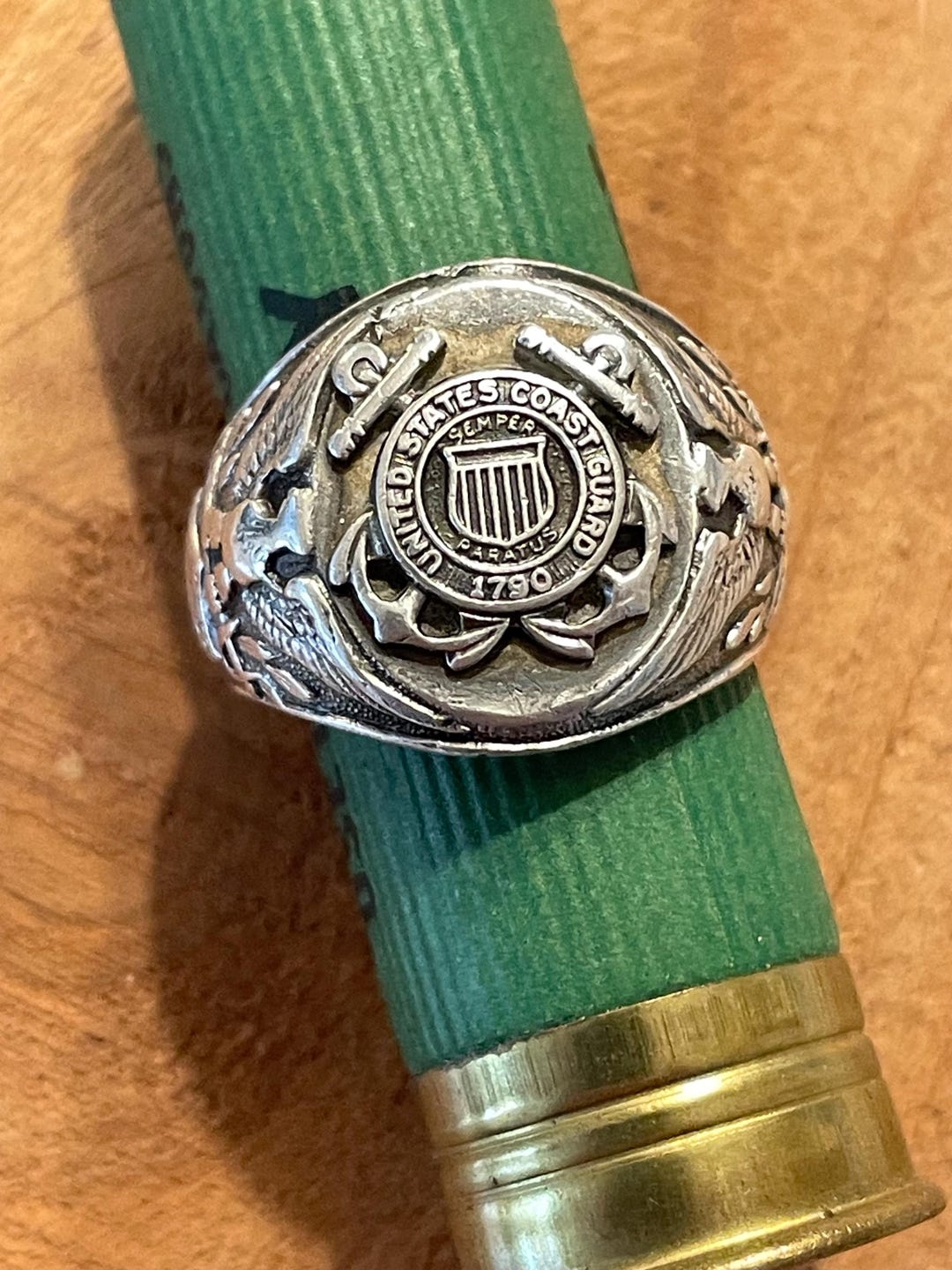 United States Coast Guard Ring, Solid Sterling Silver, Size 9 1/2 ...