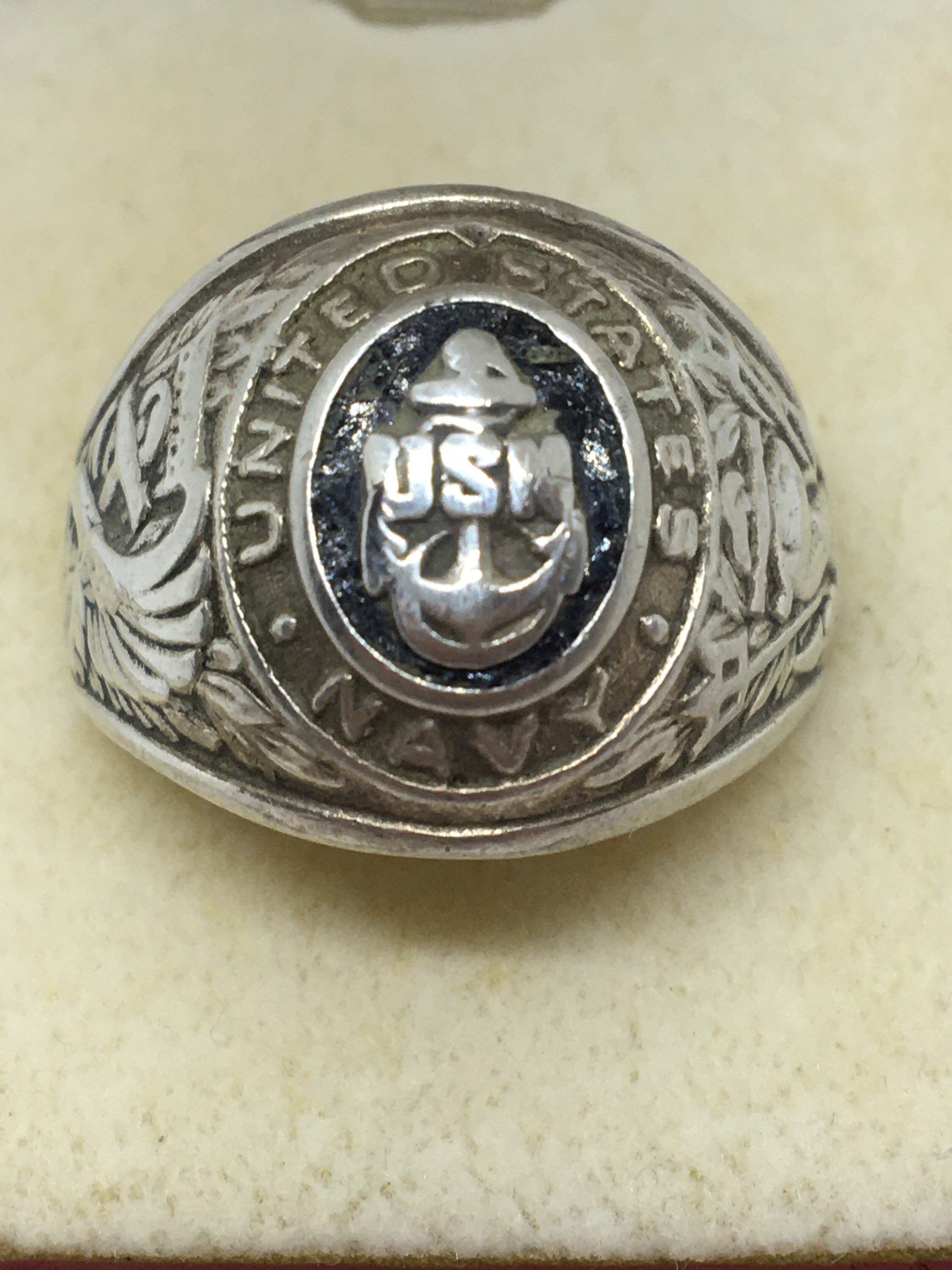 US Navy Ring Sterling Silver Vintage Estate Item Size 11 | Etsy