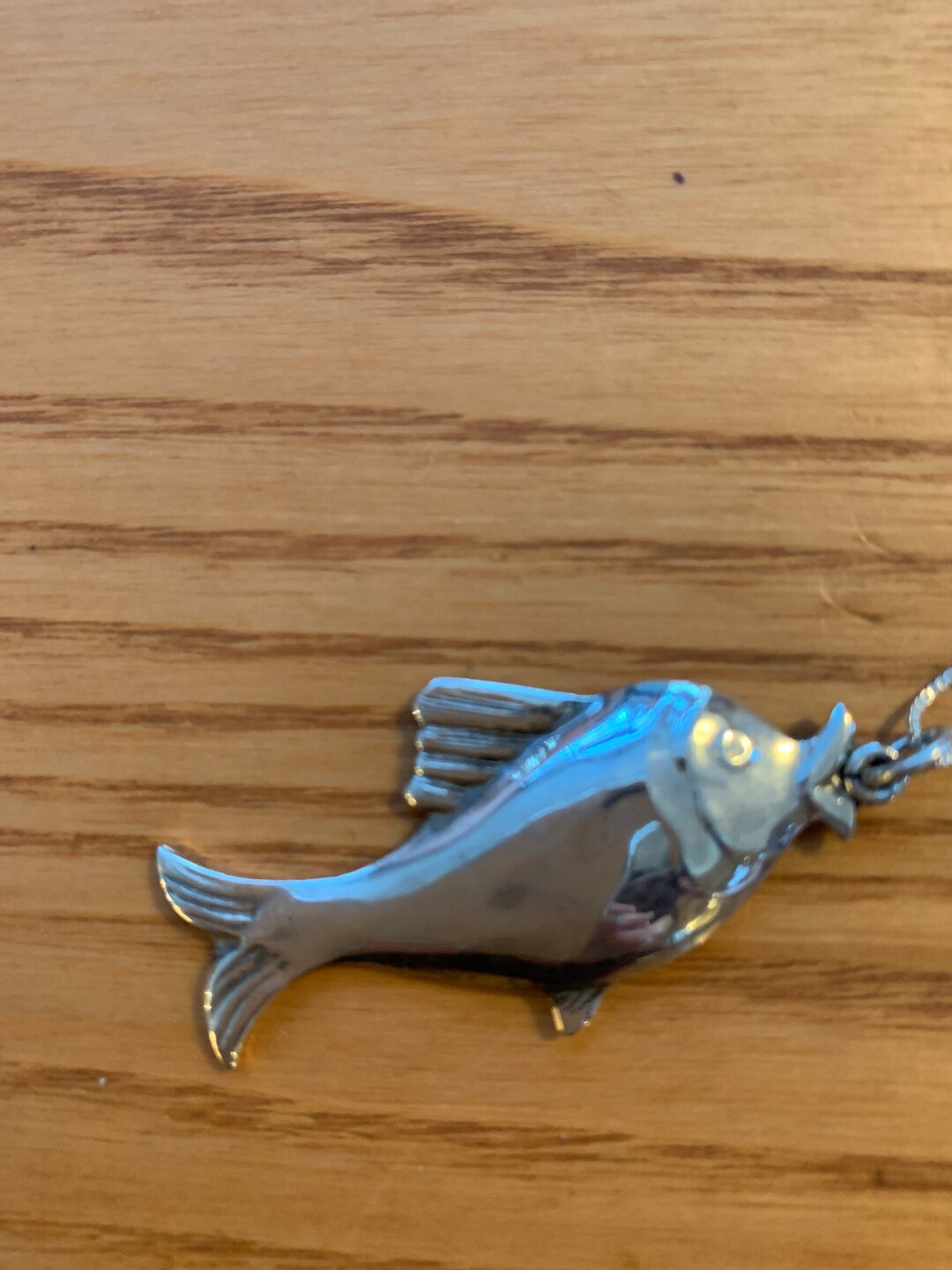 Pez, plata de ley, vintage, macizo, colgante, collar, Gill, pez ...