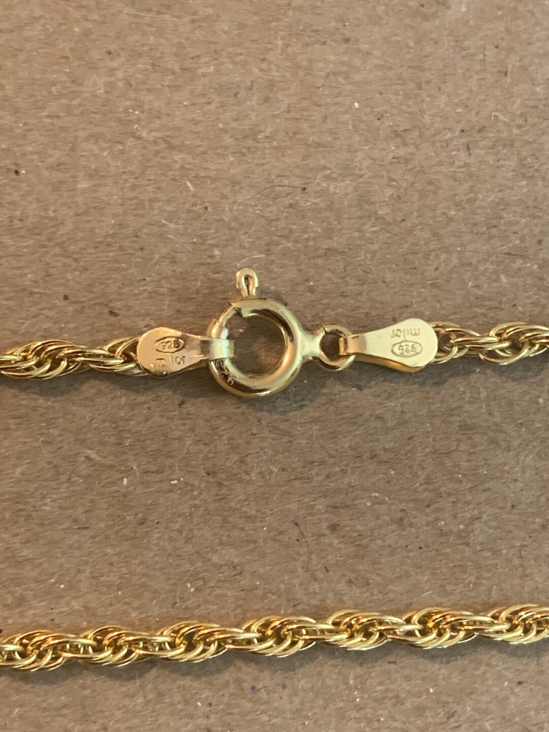 Milor, 925, Gold Vermeil, Rope Chain, Sterling Silver, Gold Over Silver ...