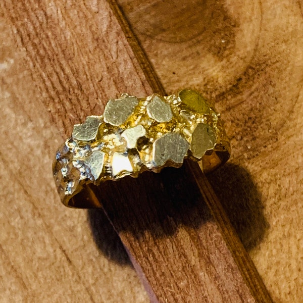 Gold Nugget Ring - Etsy