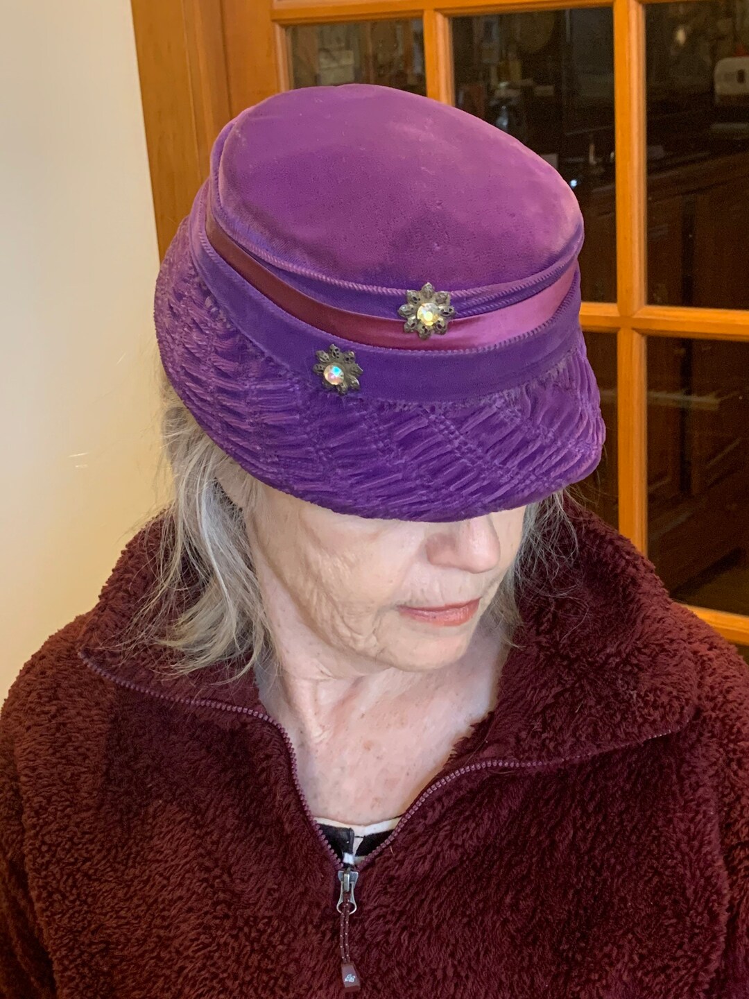 Antique, Vintage, Flapper, Millenary, Hat, Velvet, Jeweled, Satin ...