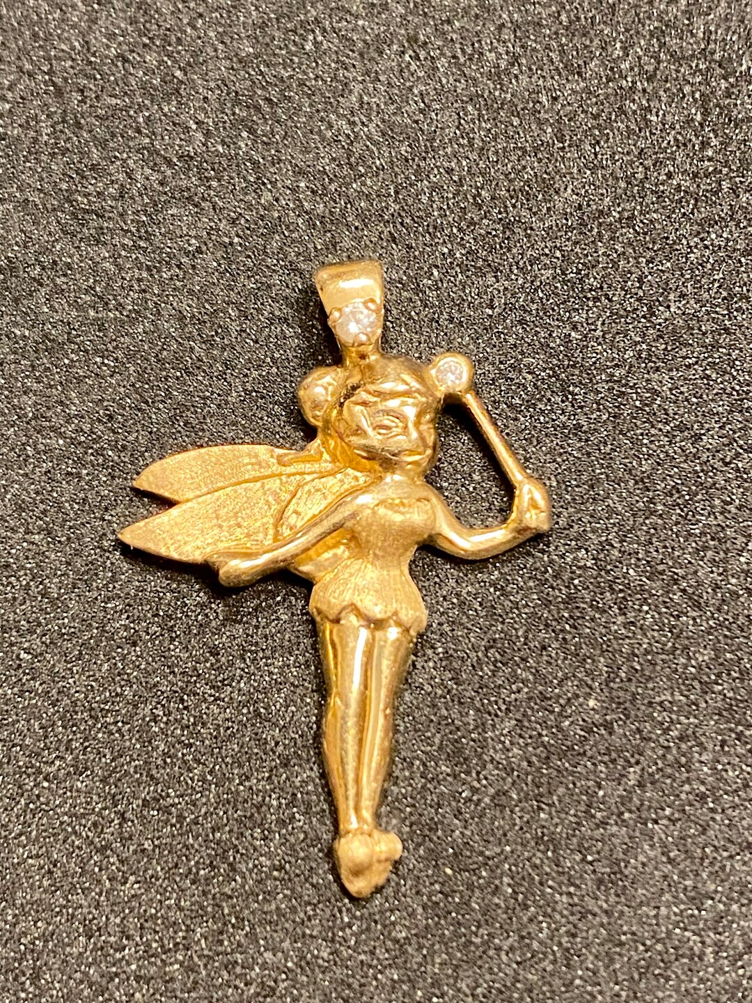 Tinkerbell by Disney. Pendant/necklace in 14kt Gold With Two Cubic ...