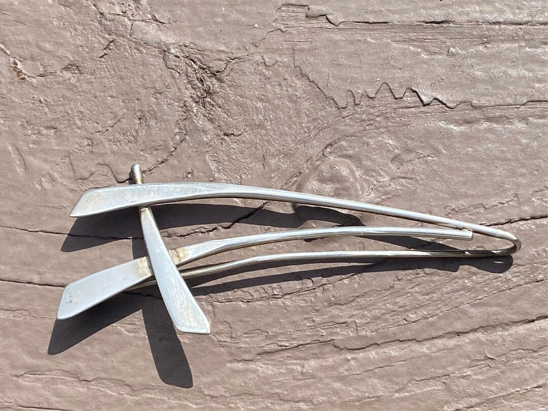 Ed Levin Vintage Modernist Mid Century Pin/brooch in Sterling Silver - Etsy
