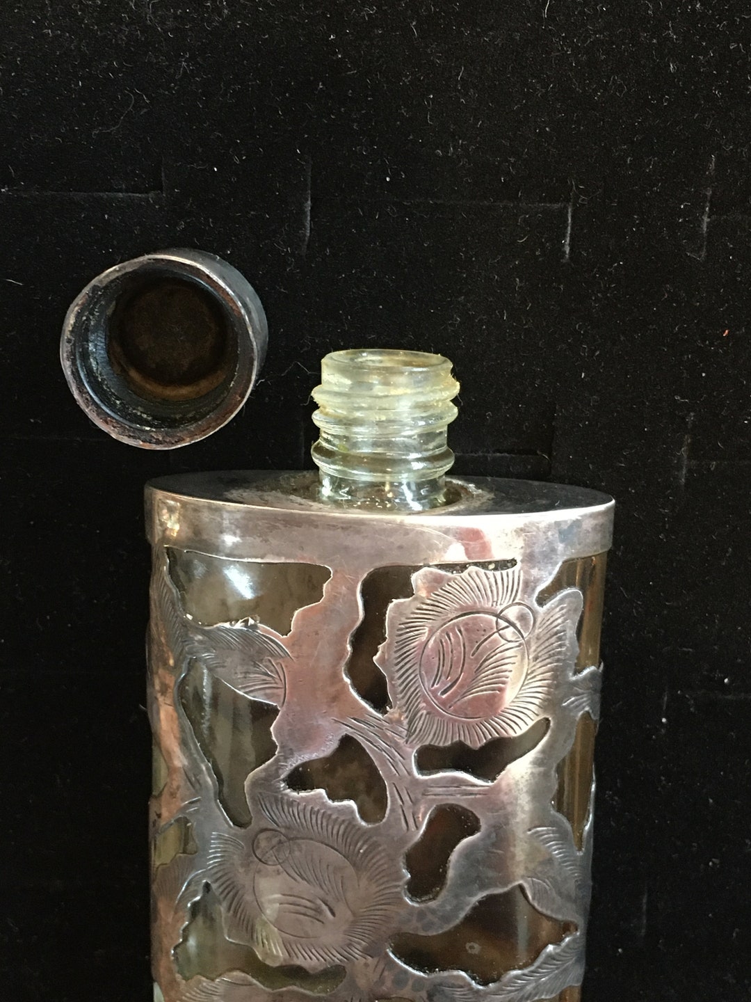 Perfume Bottle, Sterling Over Glass, Hecho En Mexico, Zermeno , Vintage ...