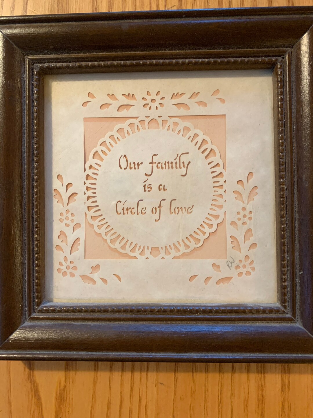 Scissor Cut, Scherenschnitte, Vintage, Framed, “our Family is a Circle ...