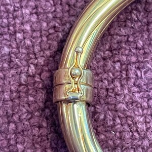 Bangle, Hinged, Opens Wide, Gold Over Sterling Vermiel, 24 G, Spiral ...