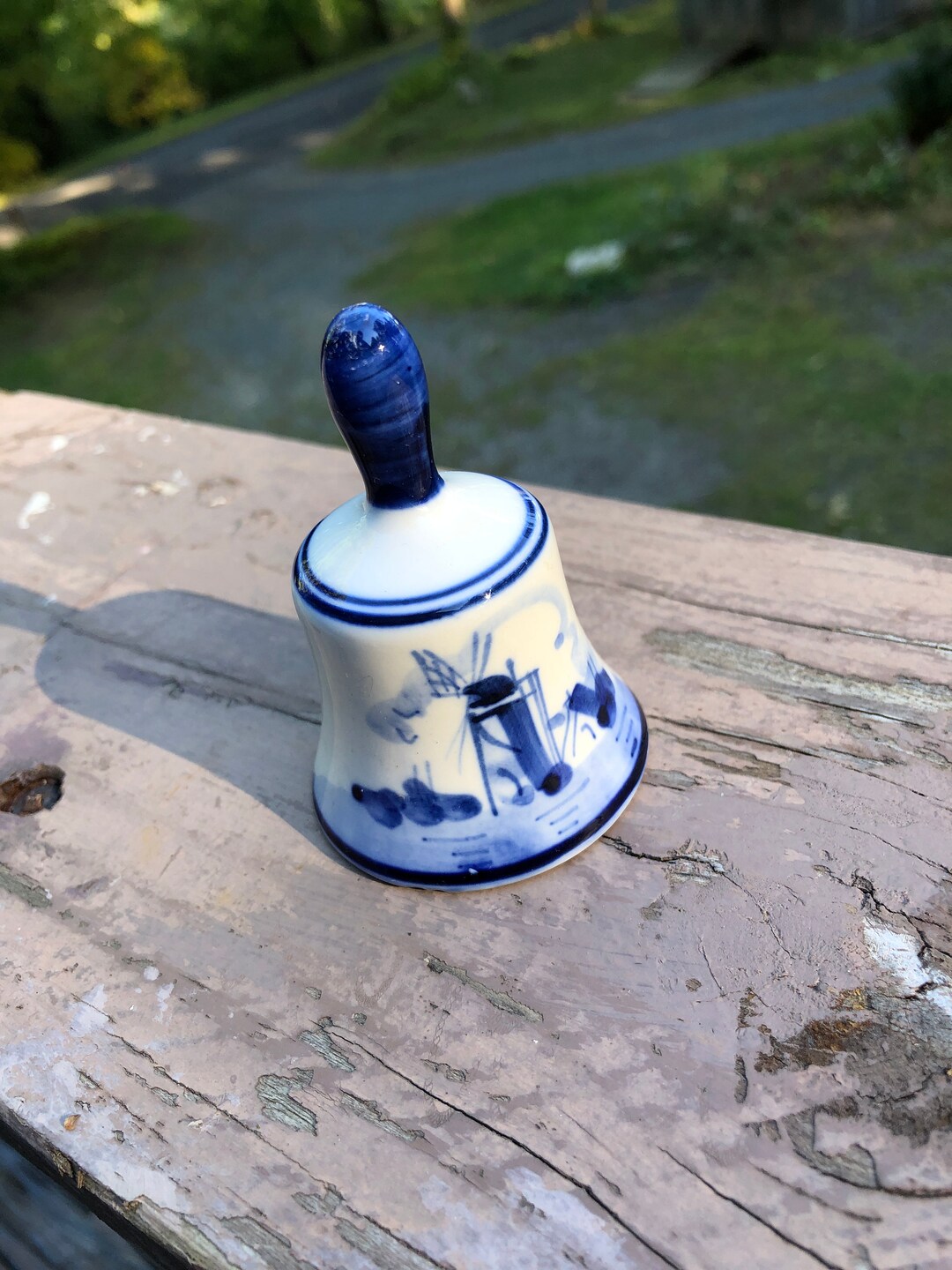 Delft Blue Hand Painted Bell Windmill Flower, Clogs, Miniature 3 “ Tall ...