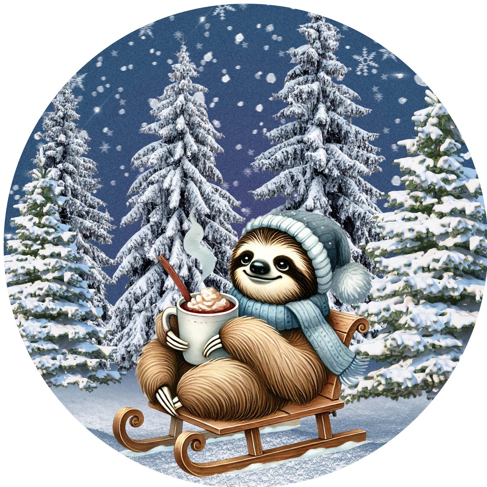 Sloth and Sleigh Winter Wreath Sign – Metal Sloth Holiday Decor - Etsy