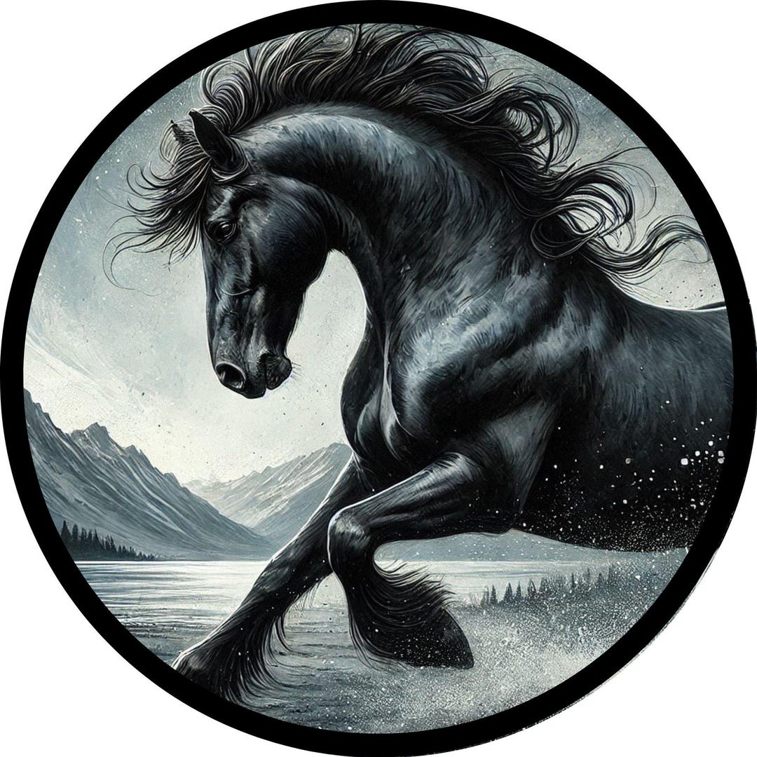 Black Stallion Sign: Black & White Wall Hanging - Etsy