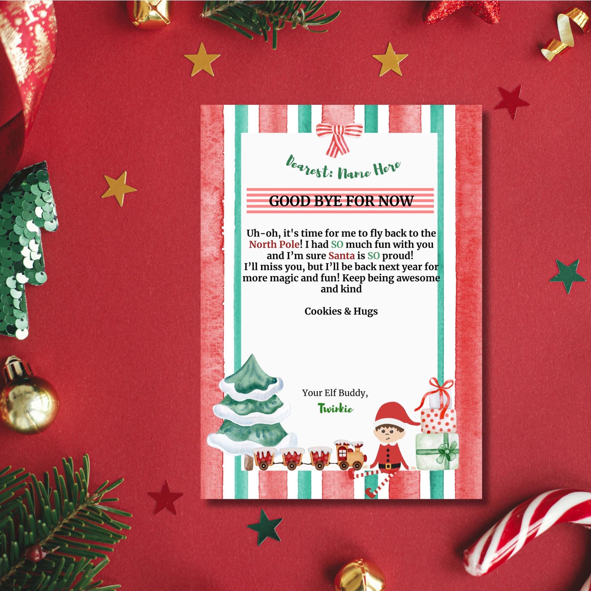 PRINTABLE EDITABLE Elf Arrival Letter ELF Return Letter Elf I'm Back ...