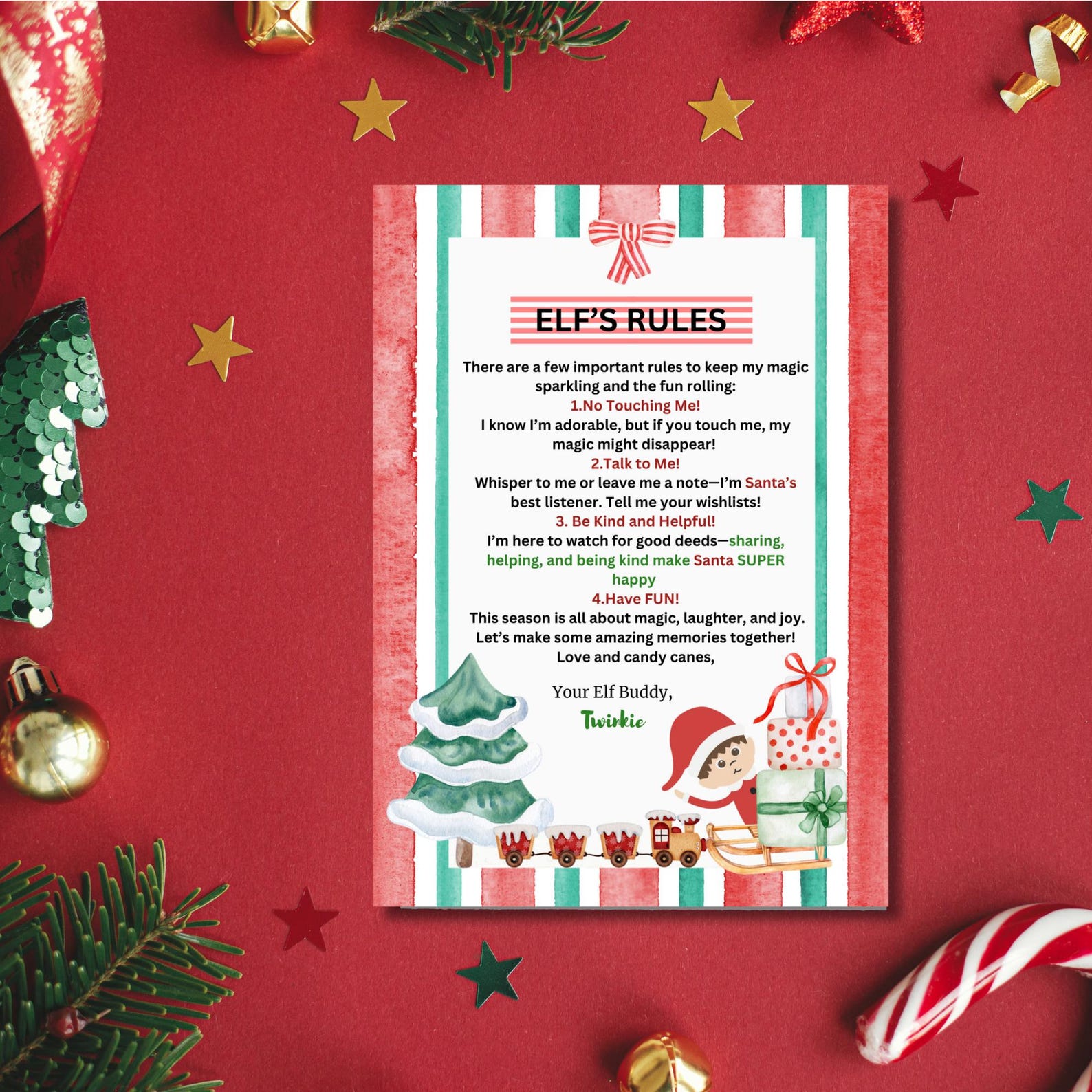 PRINTABLE EDITABLE Elf Arrival Letter ELF Return Letter Elf I'm Back ...