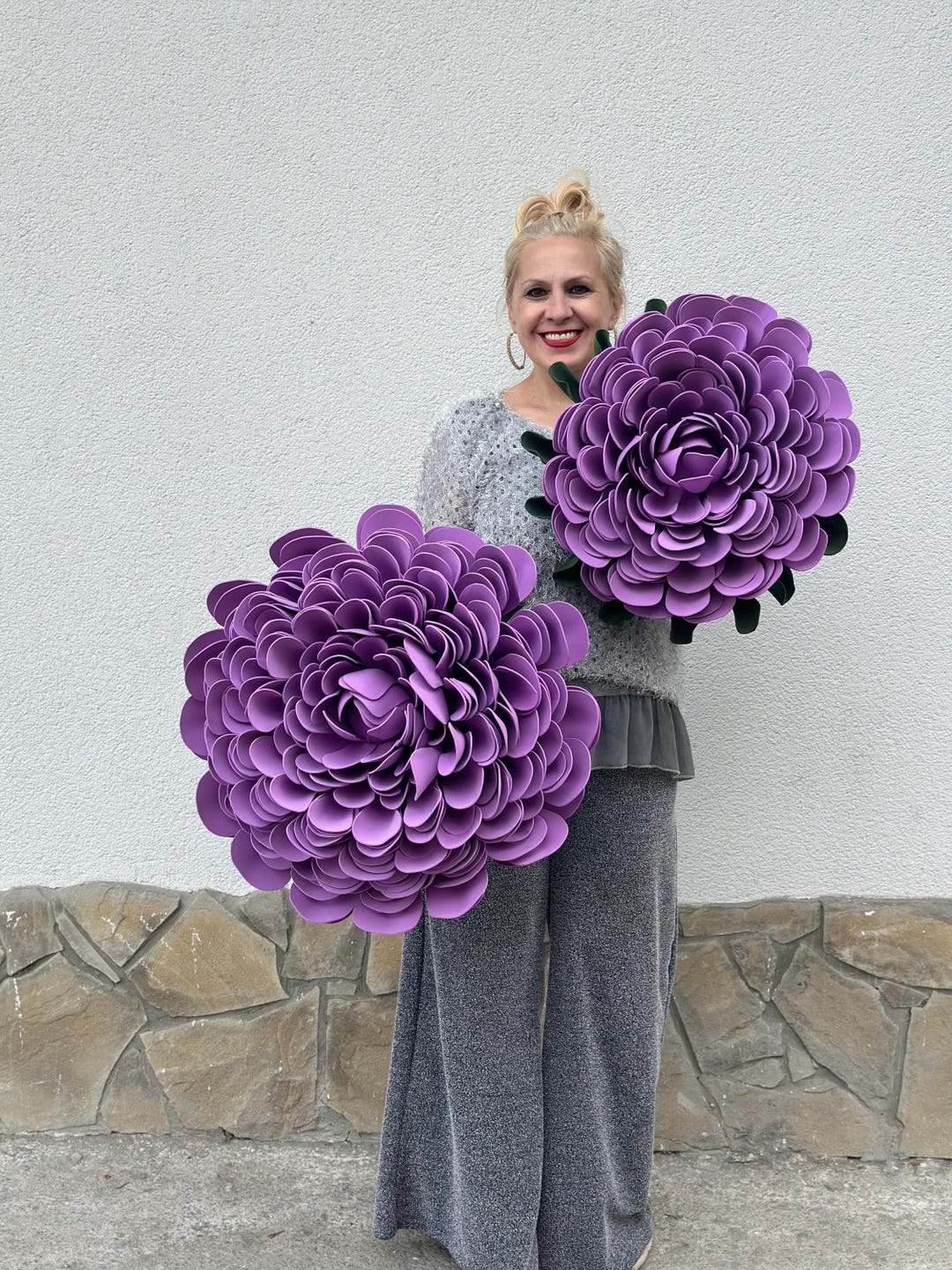 Giant Purple Foam Aster Flower Head, Party Photo Booth Decor - Etsy