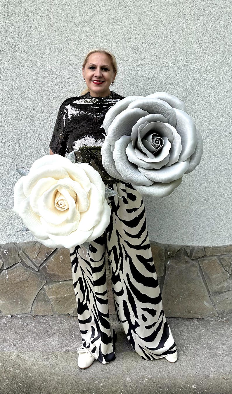 Giant Foam Rose. Unique Handmade Decor. Huge Artificial Flower. 40 Cm ...