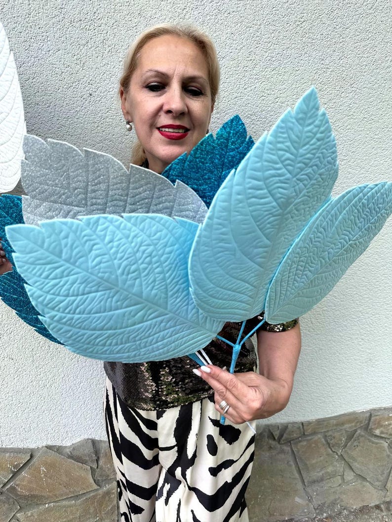 10 Giant Glitter Foam Leaves,storefront Displays, Wall Decor, Events ...