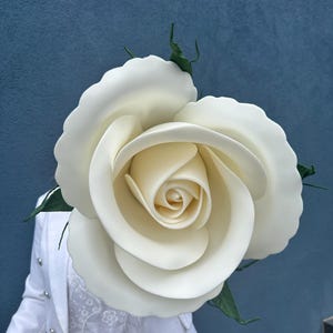 Wedding Decor. Big White Roses. Extra Large Artificial Flowers. 80 Cm ...