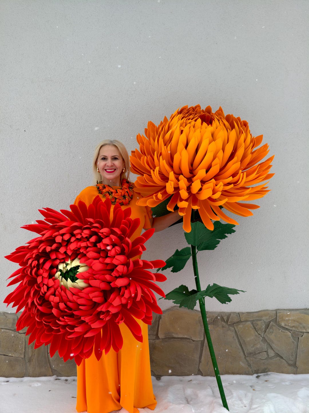Giant Foam Aster Flower on Stem: Wedding & Event Decor, Shop Window ...