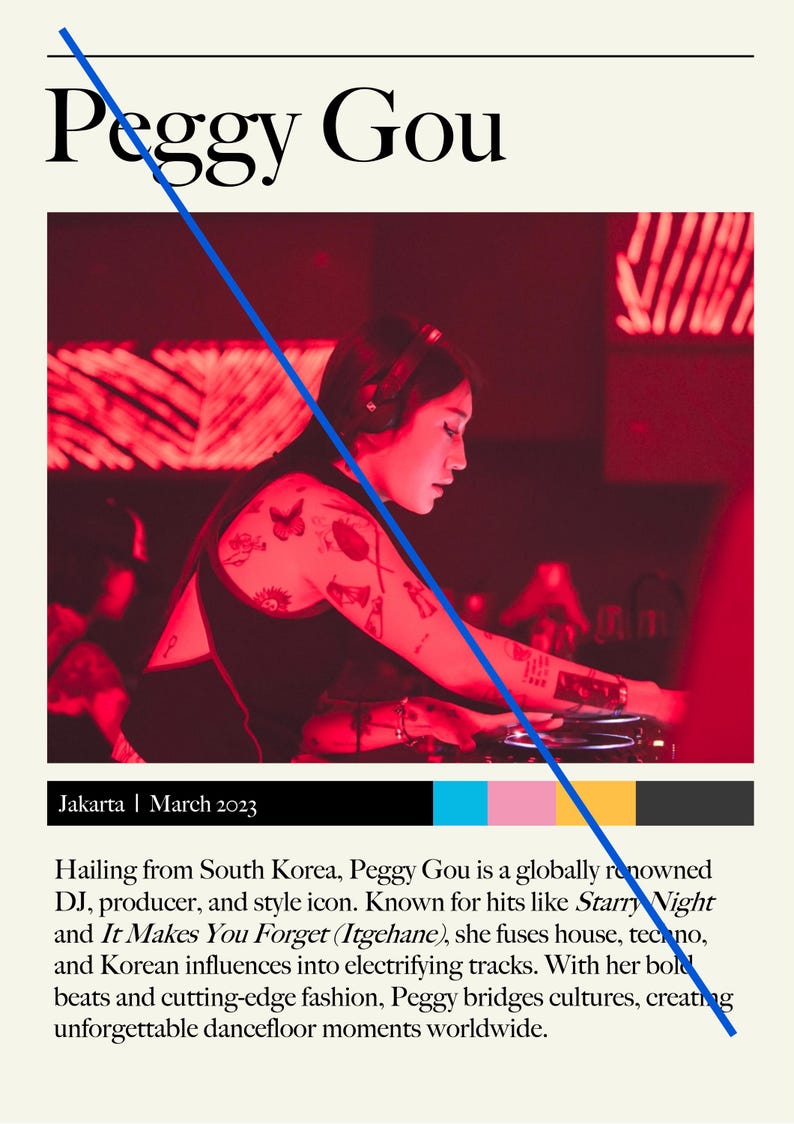 Peggy Gou - Jakarta Set - South Korean Electronic Techno DJ Music Print ...
