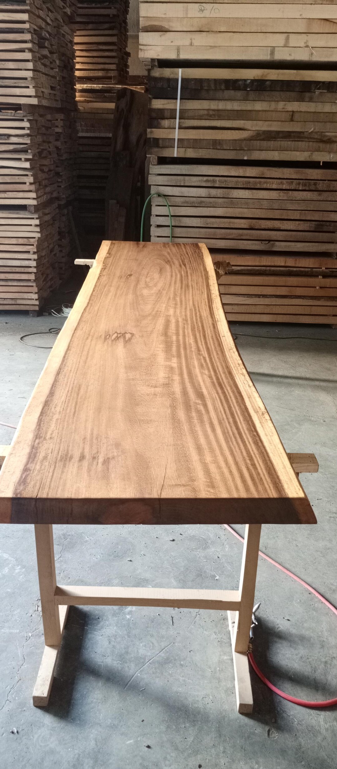 Solid Iroko Wood Dining Table,single Slab,3 Inches Thick,luxury Iroko ...