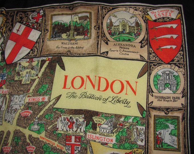 Vintage Pictorial Maps London Silk Scarf - London the Bastion of ...