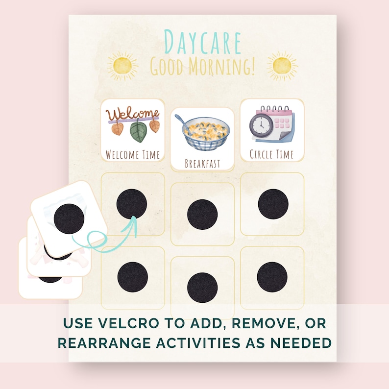 Daycare Visual Schedule Squares | PESC Printable Routine Cards & Daily ...