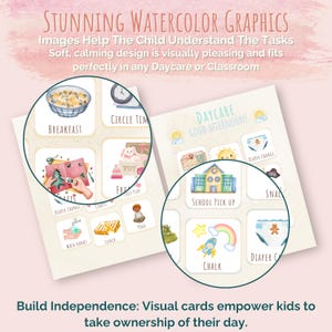 Daycare Visual Schedule Squares | PESC Printable Routine Cards & Daily ...