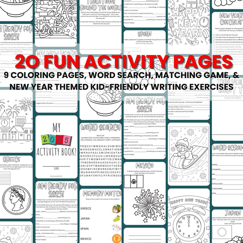 2025 Kids Activity Bundle | Fun Printable Goal Setting & Resolutions ...