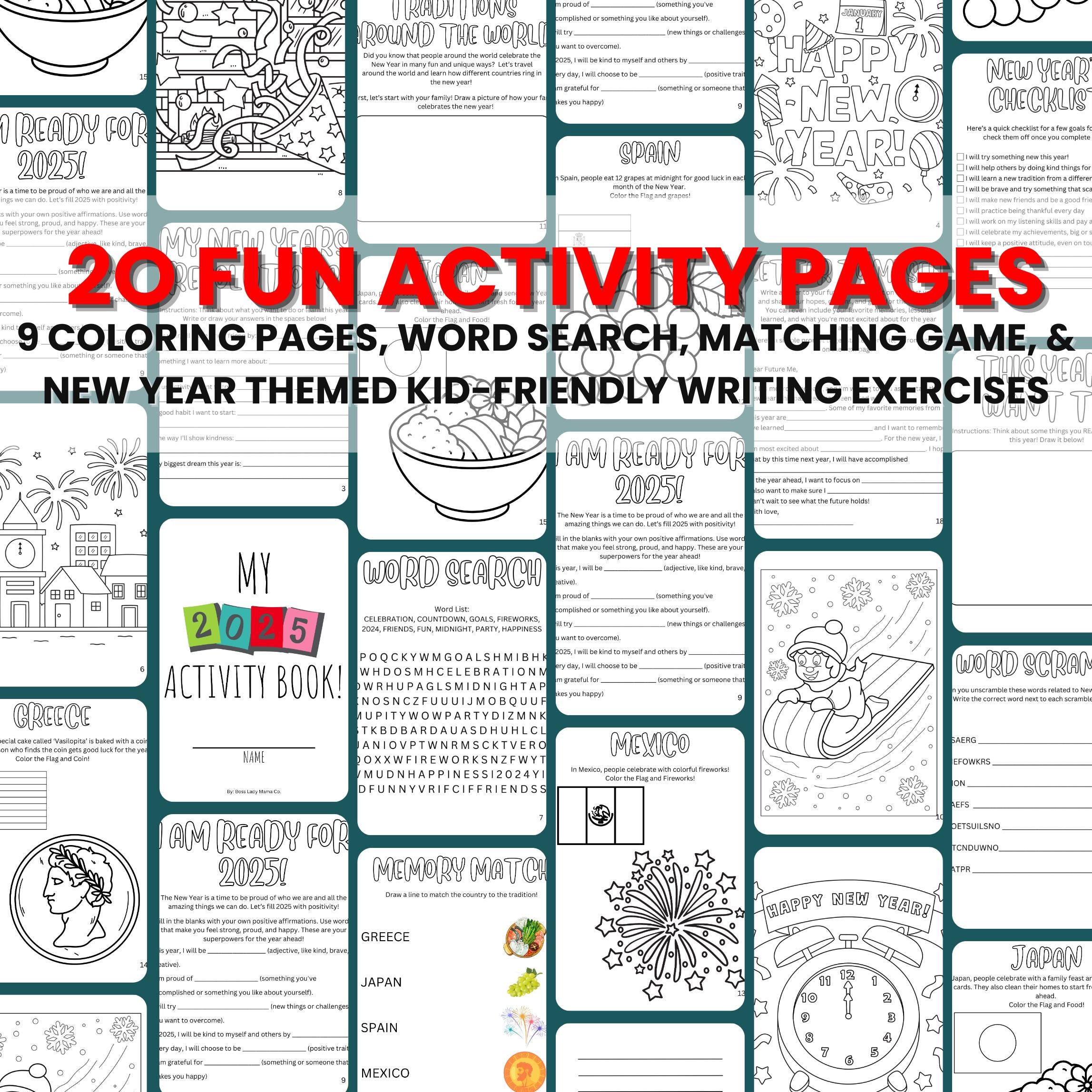 2025 Kids Activity Bundle | Fun Printable Goal Setting & Resolutions ...