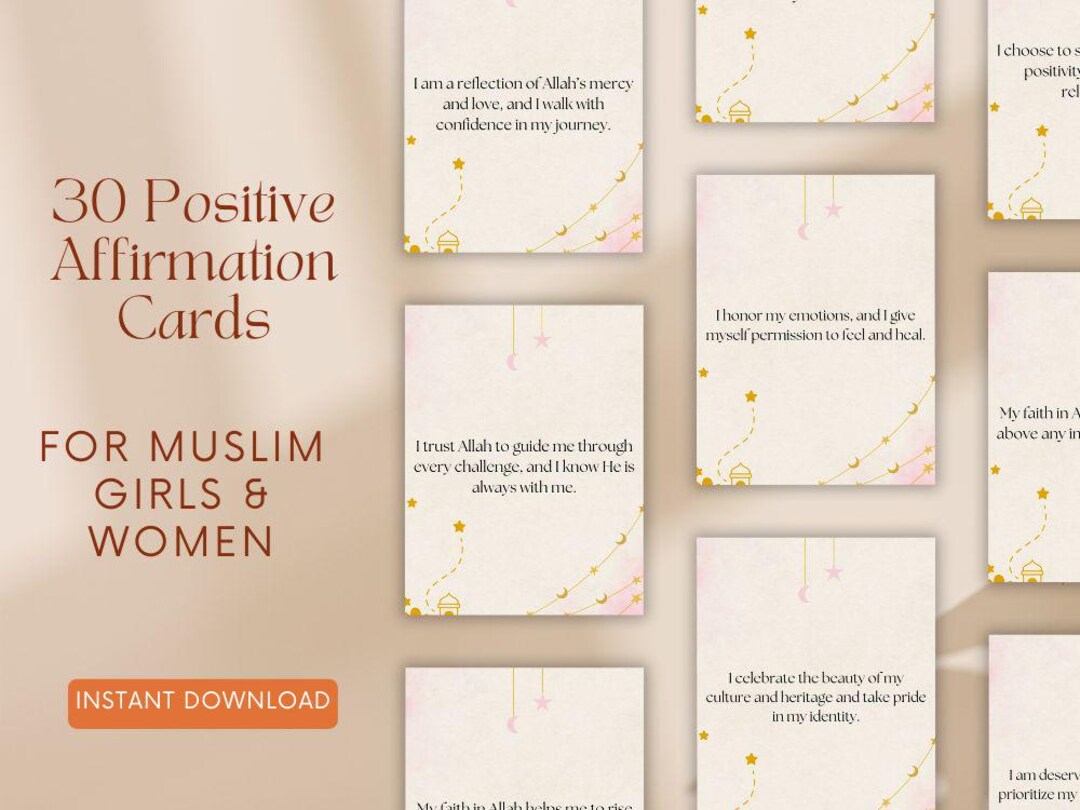 30 Islamic Positive Affirmation Cards for Muslim Girls and Women ...