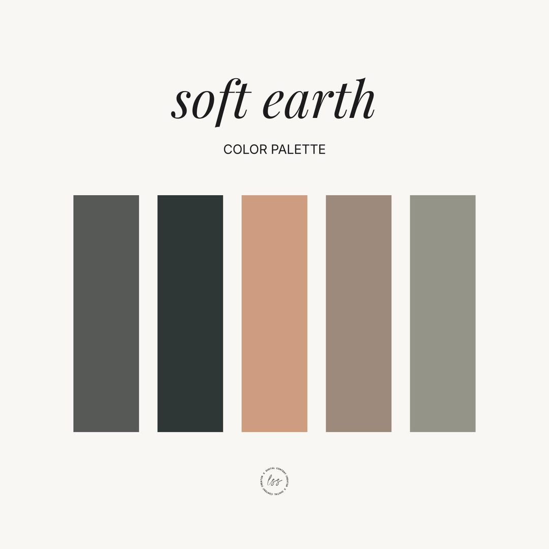 Soft Earth - Brand Color Palette - Etsy