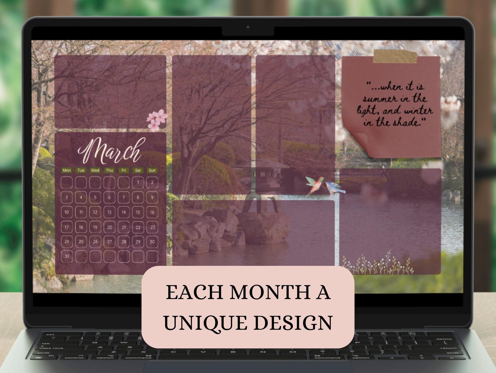 Winter Desktop Wallpaper Organizer With 2025 Digital Calendar – January ...