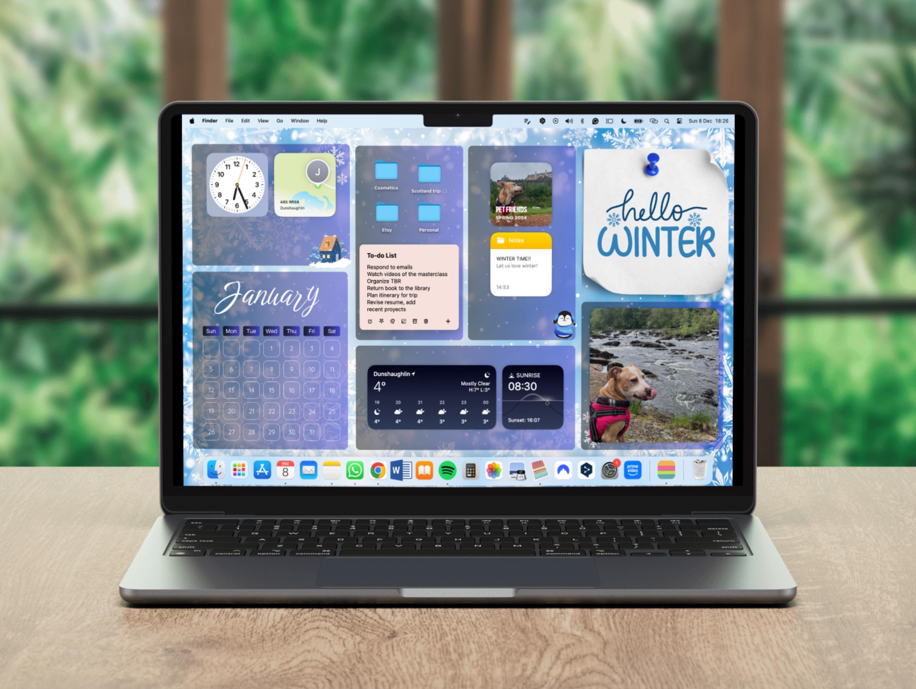 Winter Desktop Wallpaper Organizer With 2025 Digital Calendar – January ...