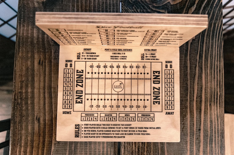 Dice Football || Tabletop Board Game, Gifts for Him, Wooden Games, Home ...