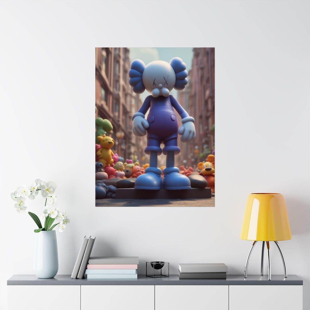 Kaws Poster, Kaws Wall Art, Aesthetic Animation Kaws Poster Print ...