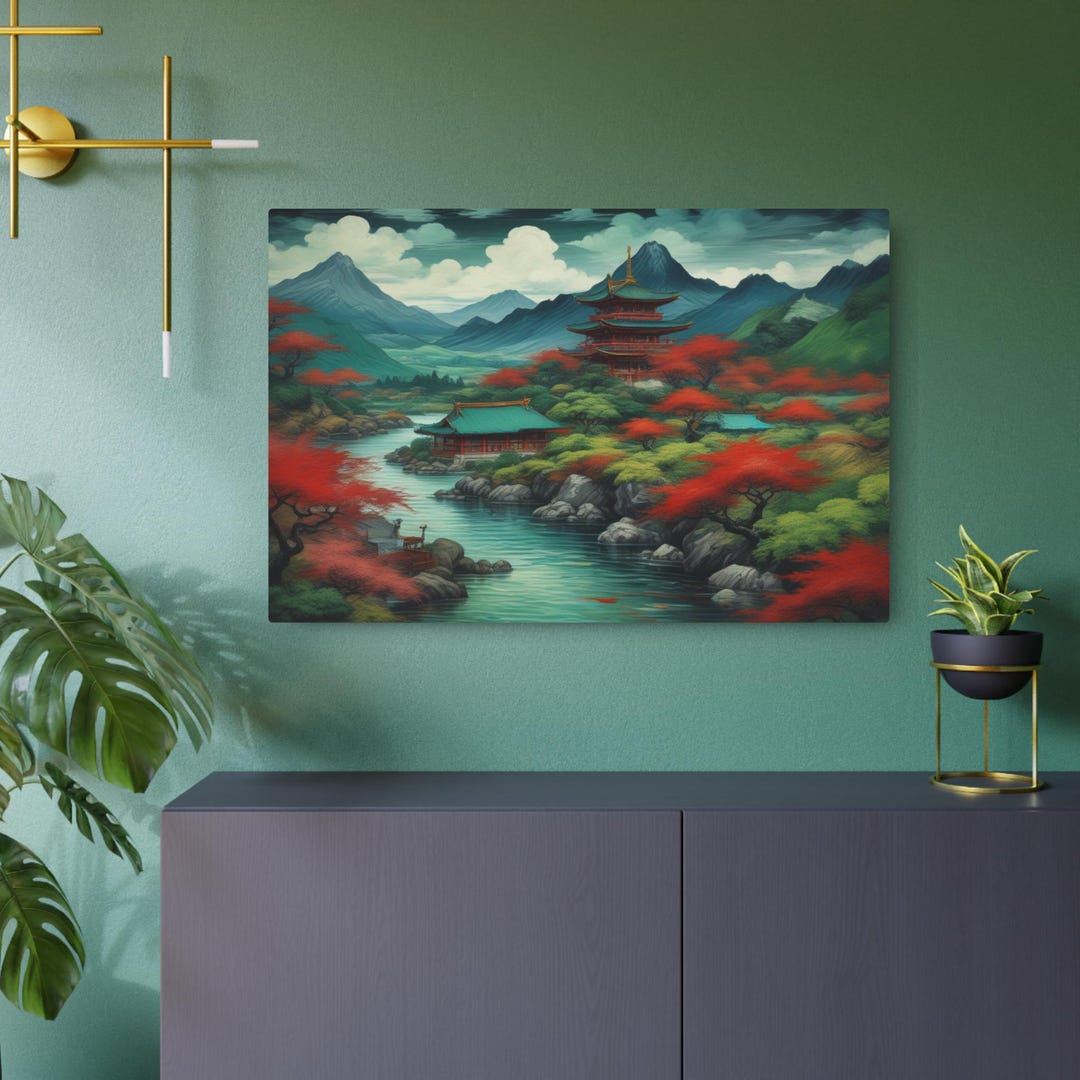 Metal Art Sign, Traditional Japanese Art Wall Decor, Asian Zen Home ...