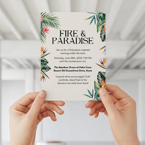 Tropical Party Invitation, Luau Event Flyer, Editable Canva Template ...