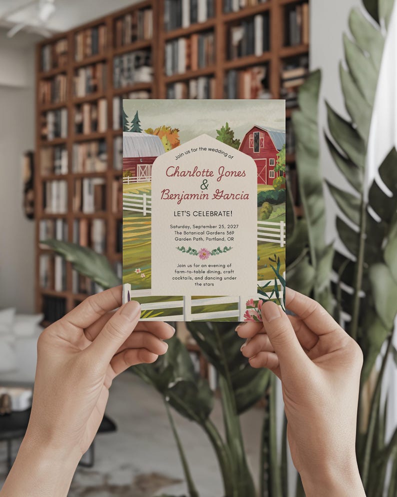 Rustic Barn Wedding Invitation, Farmhouse Wedding, Country Wedding ...