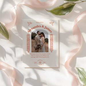 Tulum-inspired Wedding Invitation Template - Canva Wedding Invitation ...