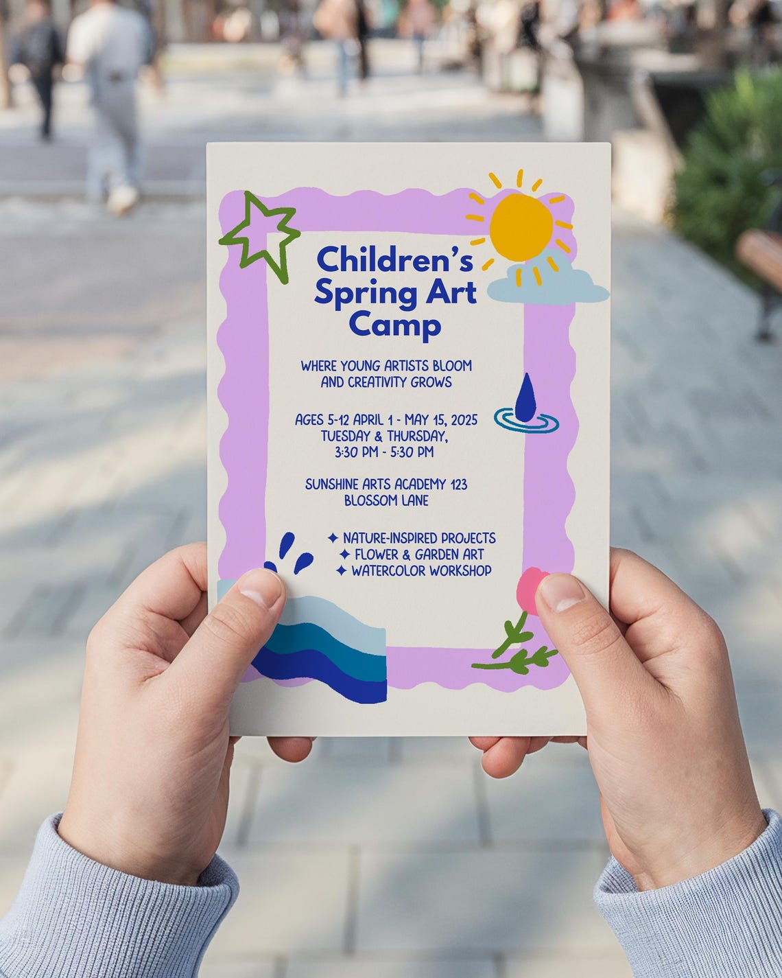 Kids Art Camp Invitation, Editable Canva Template, Printable Spring ...