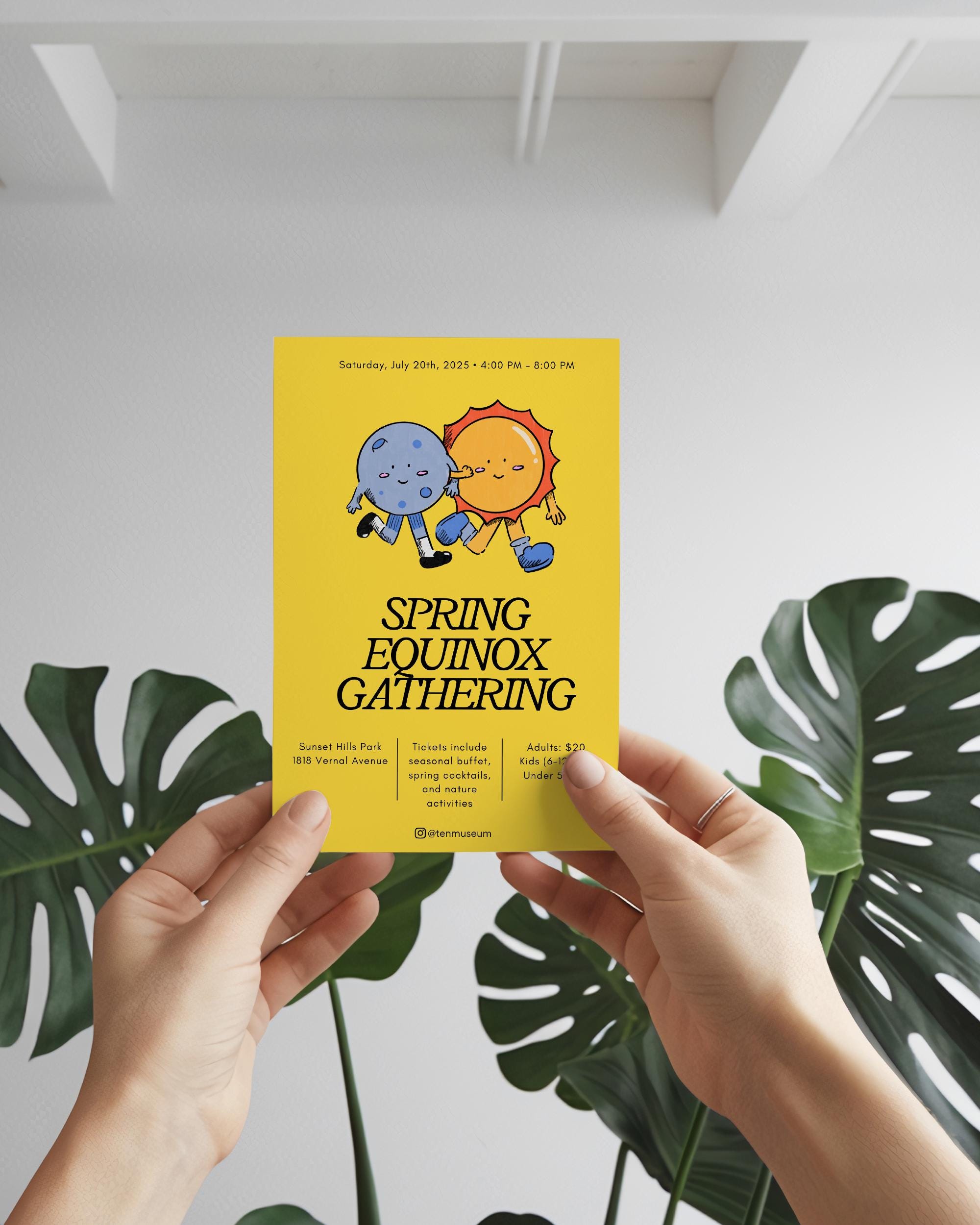 Spring Equinox Gathering Flyer Template - Editable Digital Download for ...