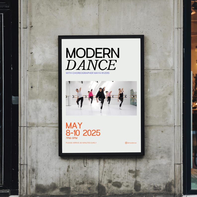 Modern Dance Event Poster Template, Editable Dance Workshop Flyer ...