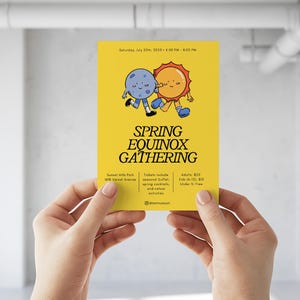 Spring Equinox Gathering Flyer Template - Editable Digital Download for ...