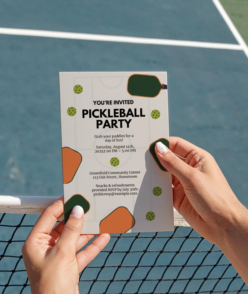 Pickleball Party Invitation – Digital Download, Fun Sports Event Invite ...