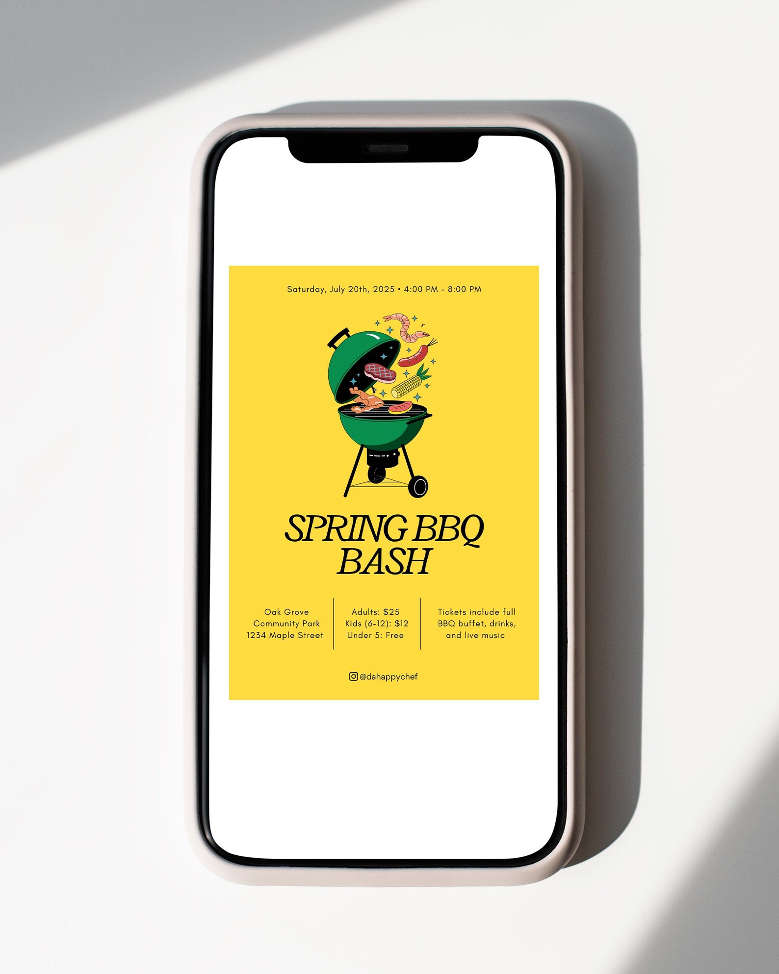 Spring BBQ Bash Event Flyer, Outdoor Cookout Invitation, Editable Canva ...