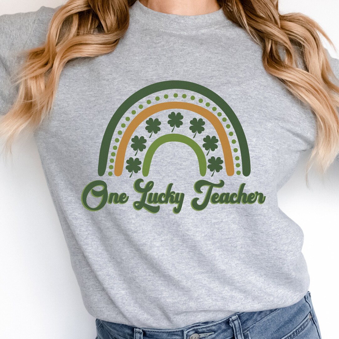 One Lucky Teacher Shirt PNG, St Patricks Day Sublimation File, Digital ...