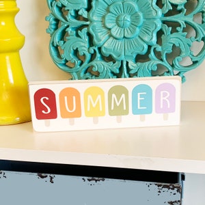 Summer Mantle Decor Shelf Decor Summer Signs Mom Gift | Etsy